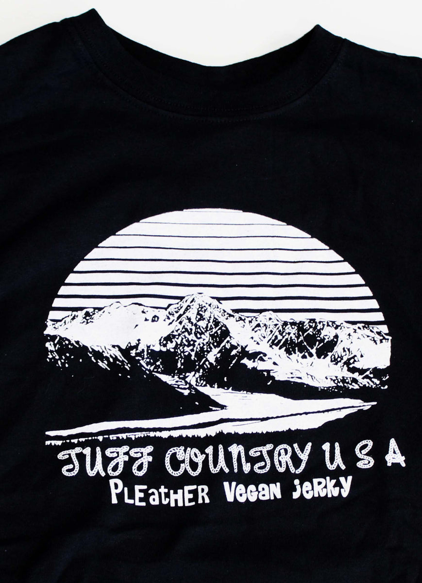 Pleather T-Shirt - Tuff Country Mountain – Pleather Vegan Jerky